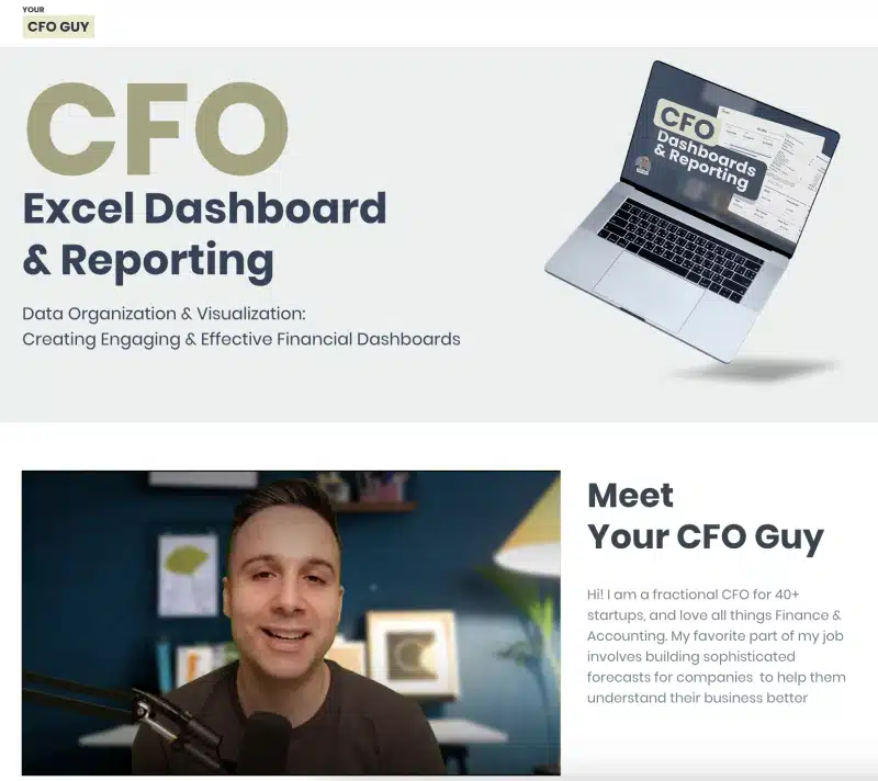 Josh Aharonoff – CFO Excel Dashboard & Reporting - Udcourse