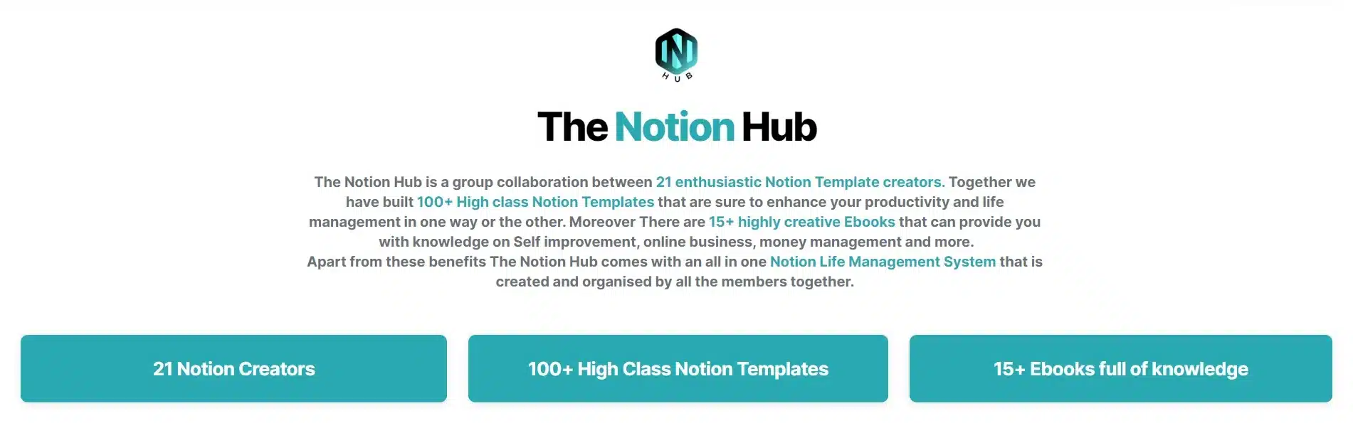 Notion Hub – 21 Creators Ft. Pascio I 100+ Templates I 15 eBooks I The ...